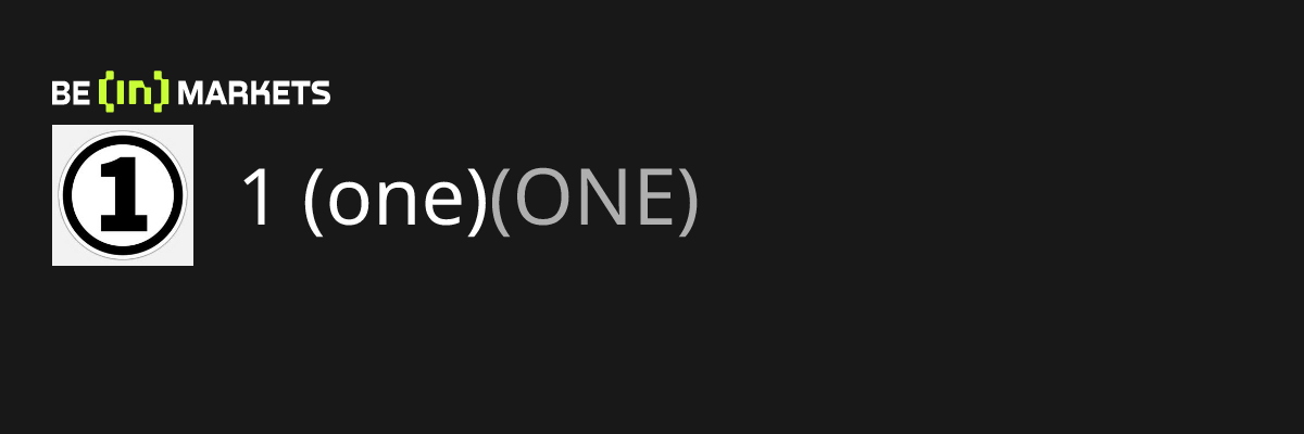 1 (one) (ONE) السعر ورأس المال السوقي والمخططات البيانية والمعلومات الأساسية - BeinCrypto عربي