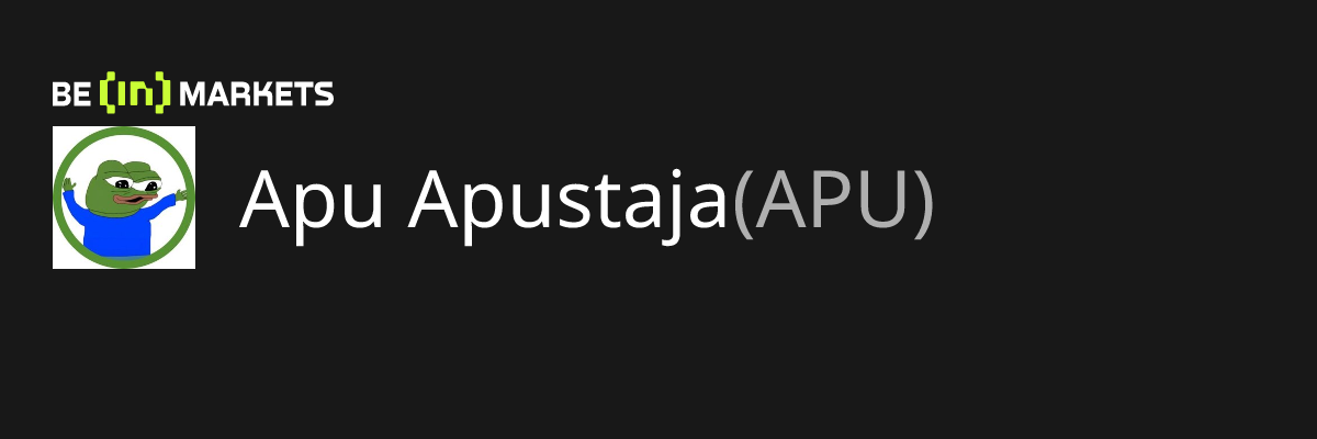 Apu Apustaja (APU) Informações sobre preço, MarketCap, gráficos e ...
