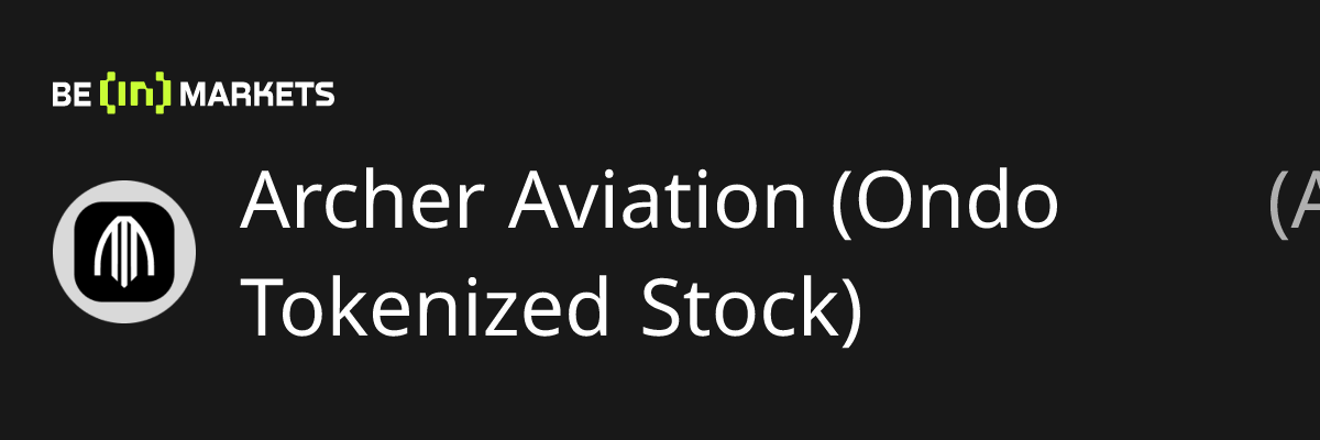 Archer Aviation (Ondo Tokenized Stock) (ACHRON) 価格, 時価総額, 図表および ...