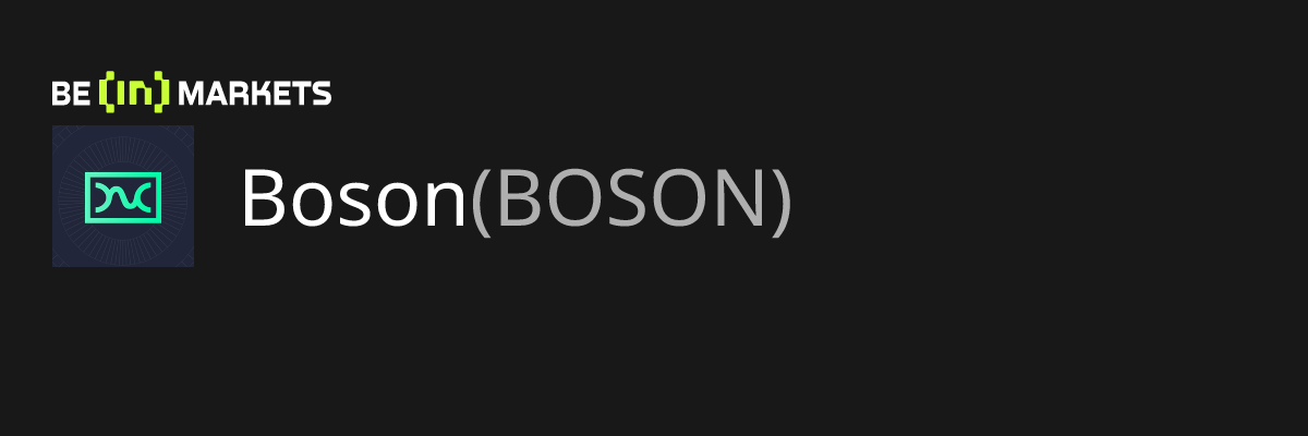 Boson (BOSON) Price, MarketCap, Charts and Fundamentals Info - BeInCrypto