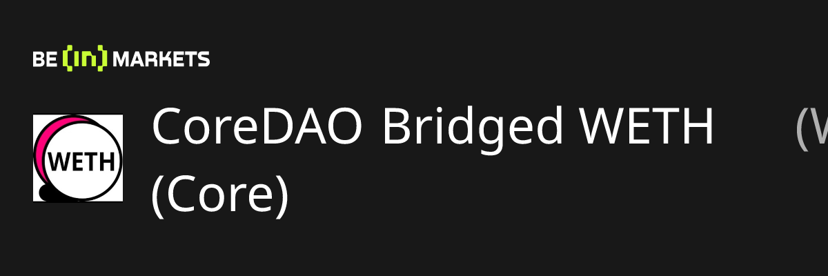 CoreDAO Bridged WETH (Core) (WETH) Price, MarketCap, Charts and ...