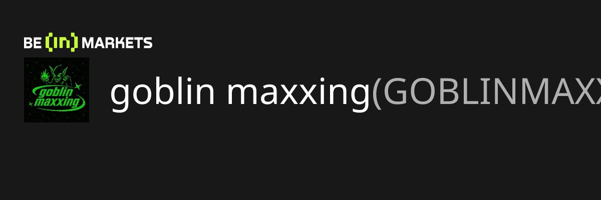 goblin maxxing (GOBLINMAXXING) Price, MarketCap, Charts and ...